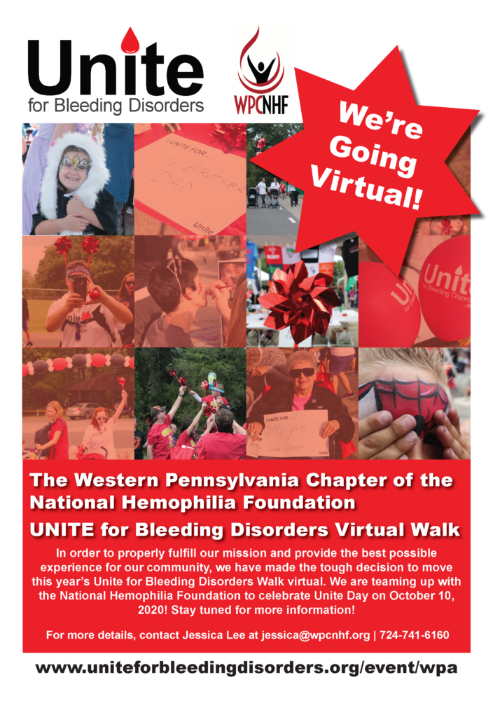 Virtual Unite for Bleeding Disorders Walk - Western PA Bleeding ...