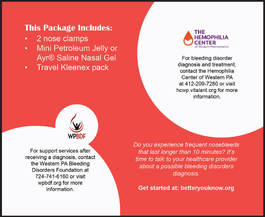 Nosebleed Kit Program - Western PA Bleeding Disorder Foundation